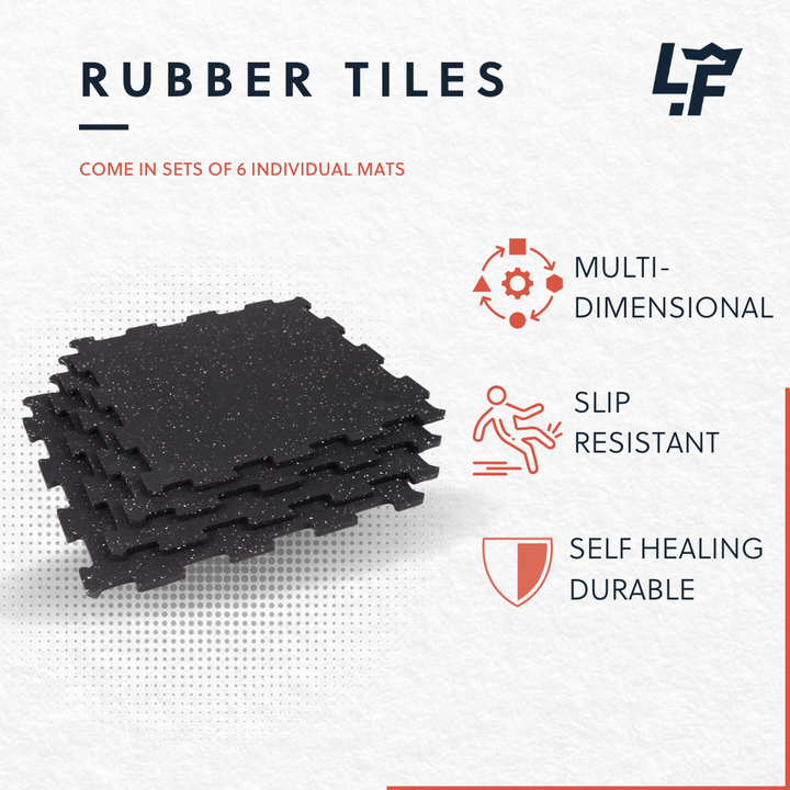 USA-Made Interlocking Rubber Tiles – 24 Inch Gym Flooring – Living.Fit